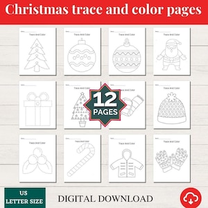 Christmas Tracing Practice Worksheets for Preschoolers and Handwriting ...