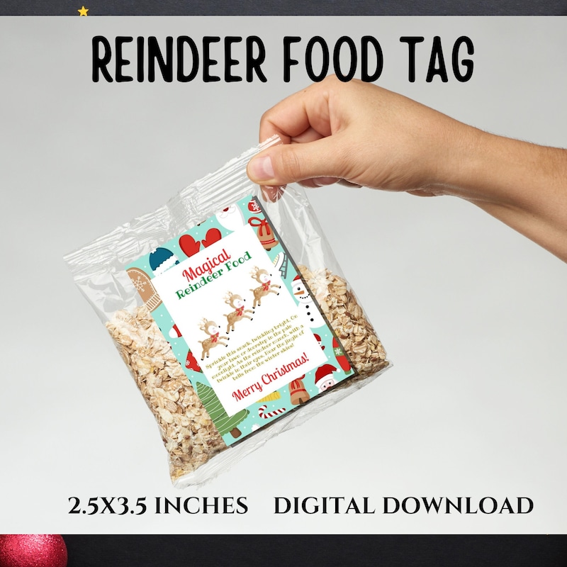 Reindeer Food Tag - Etsy