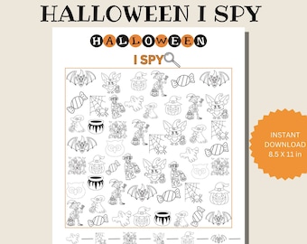 I Spy Halloween Worksheet | Printable Kids Party Activity | Search Find ...