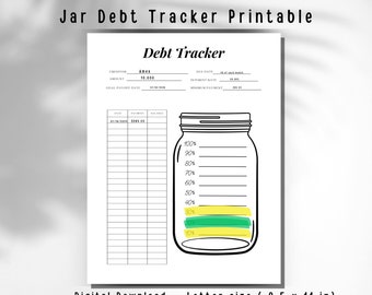 Debt Snowball Budgeting Payments Tracker - Debt Jar, Finance Expenses ...