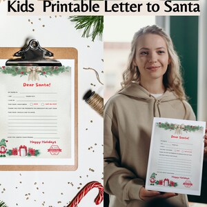 Christmas Wish List Kids Activity, Dear Santa Letter Printable, Perfect ...
