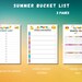 Summer Bucket List Planner Kids' Fun Activities Printable Weekly Summer ...