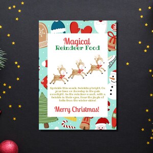 Magic Reindeer Food Tag Reindeer Food Labels Christmas Eve Tradition ...