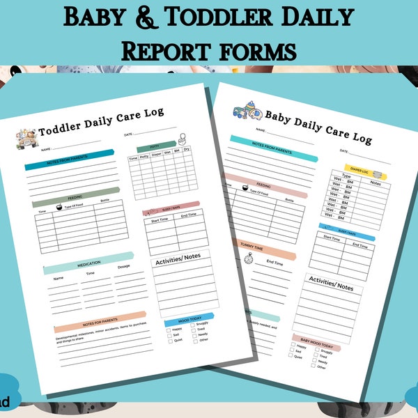 Toddler Daily Report - Etsy