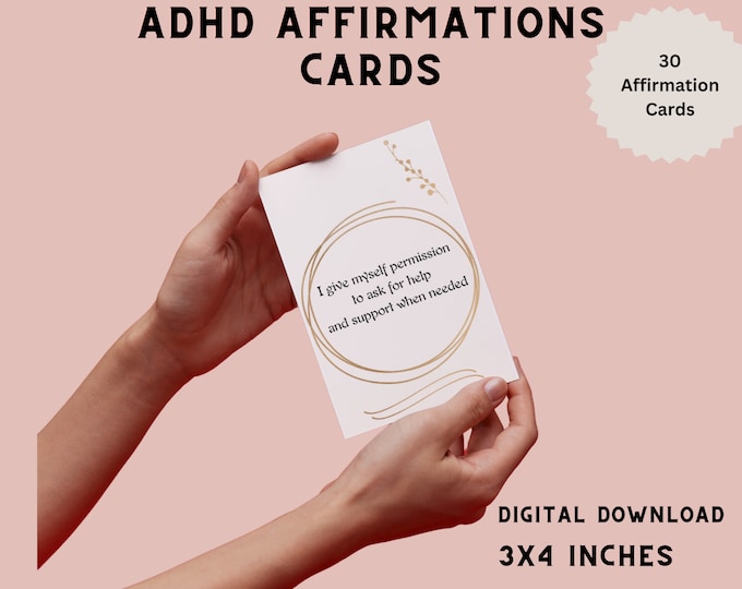 ADHD Affirmation Cards, INSTANT DOWNLOAD, Adhd Printable, Adhd ...