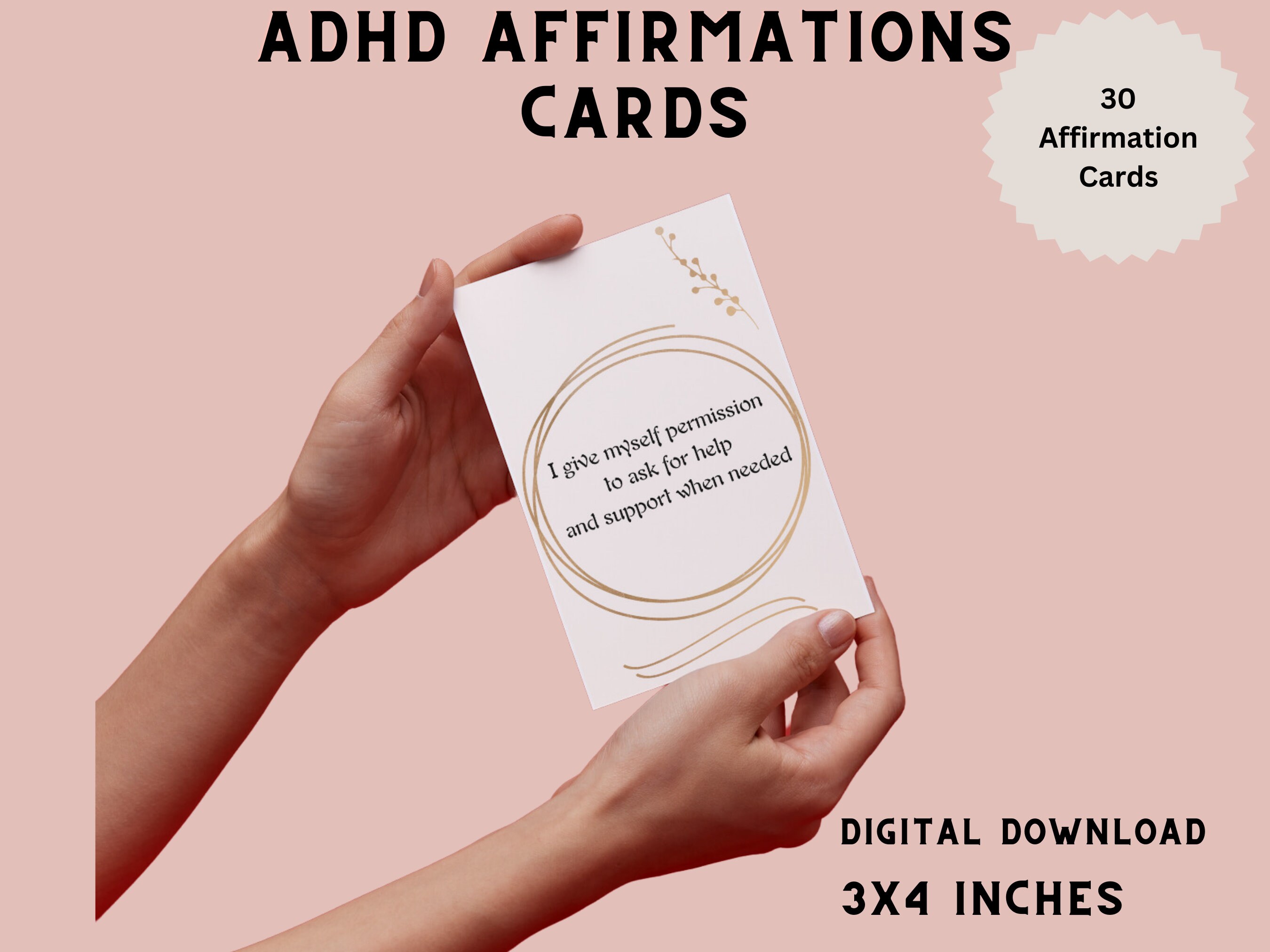 ADHD Adult Affirmation Cards Printable Affirmation Cards for Self ...