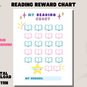 Kids Printable Reading Chart-toddler Reward Chore Chart, Behavior Chart ...