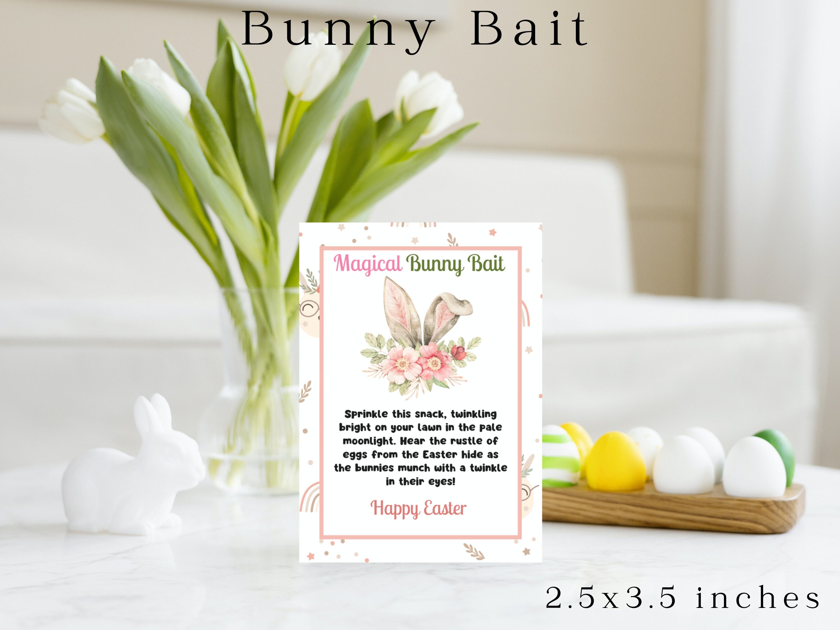 Printable Easter Bunny Bait Card - Adorable Bunny Food Tag, Perfect for ...