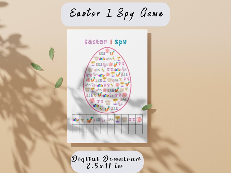 Printable I Spy Easter Activity Fun Look and Find Activity, Interactive ...
