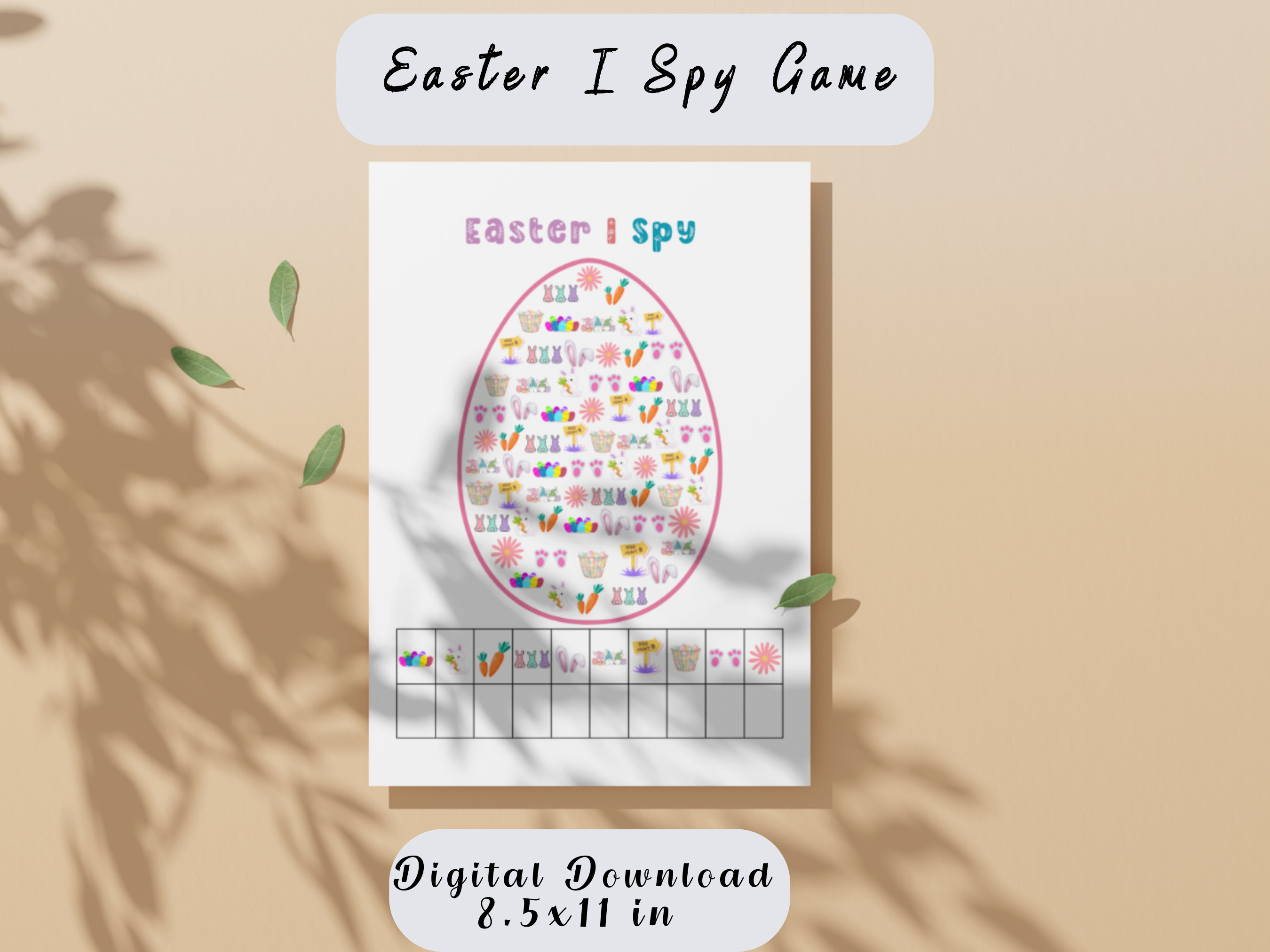 Printable I Spy Easter Activity Fun Look and Find Activity, Interactive ...