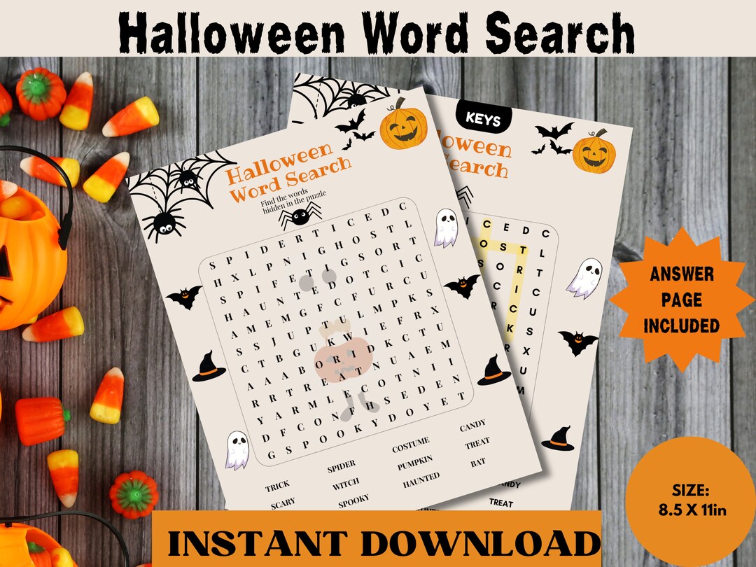 Halloween Word Search for Kids Classroom Word Find Halloween - Etsy