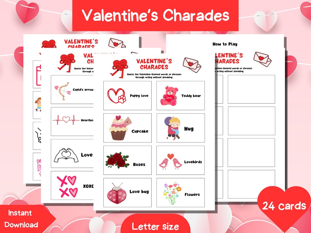 Valentine's Charades Game for Kids - Fun & Educational Holiday Party ...
