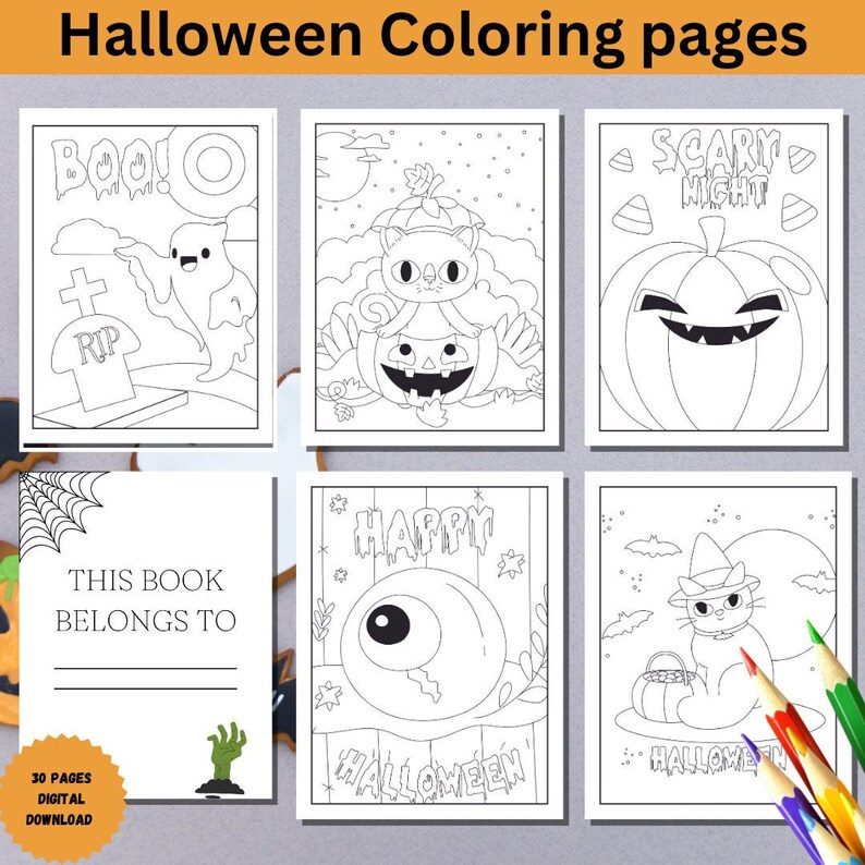 Halloween Coloring Pages for Kids Halloween Coloring Book Halloween ...