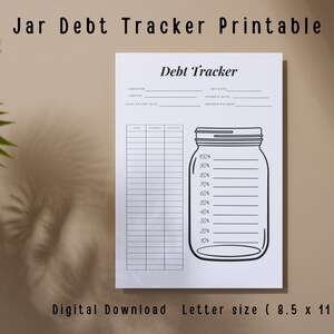Debt Snowball Budgeting Payments Tracker - Debt Jar, Finance Expenses ...