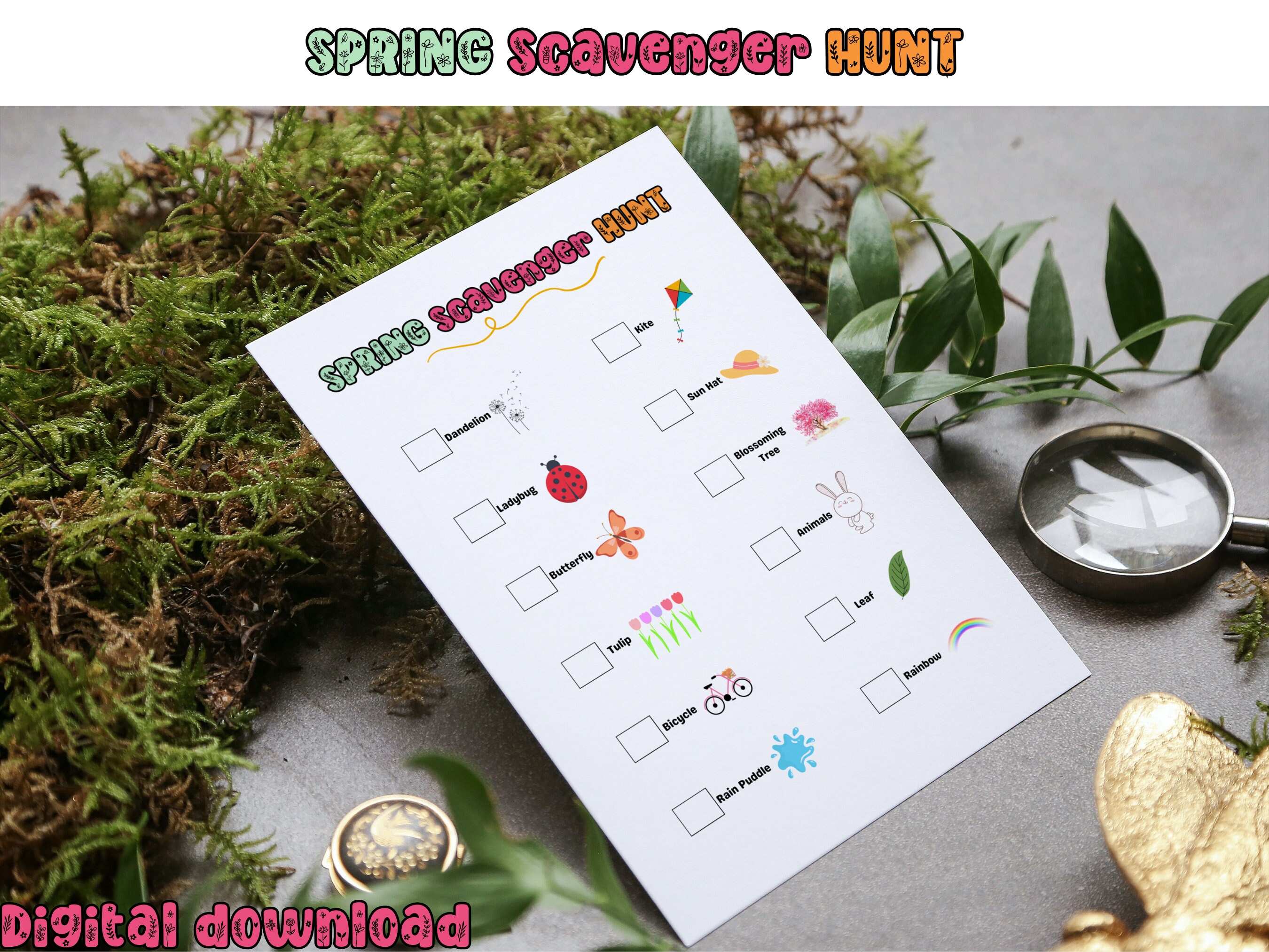 Spring Scavenger Hunt Printable, Nature-easter Scavenger Hunt Kids ...
