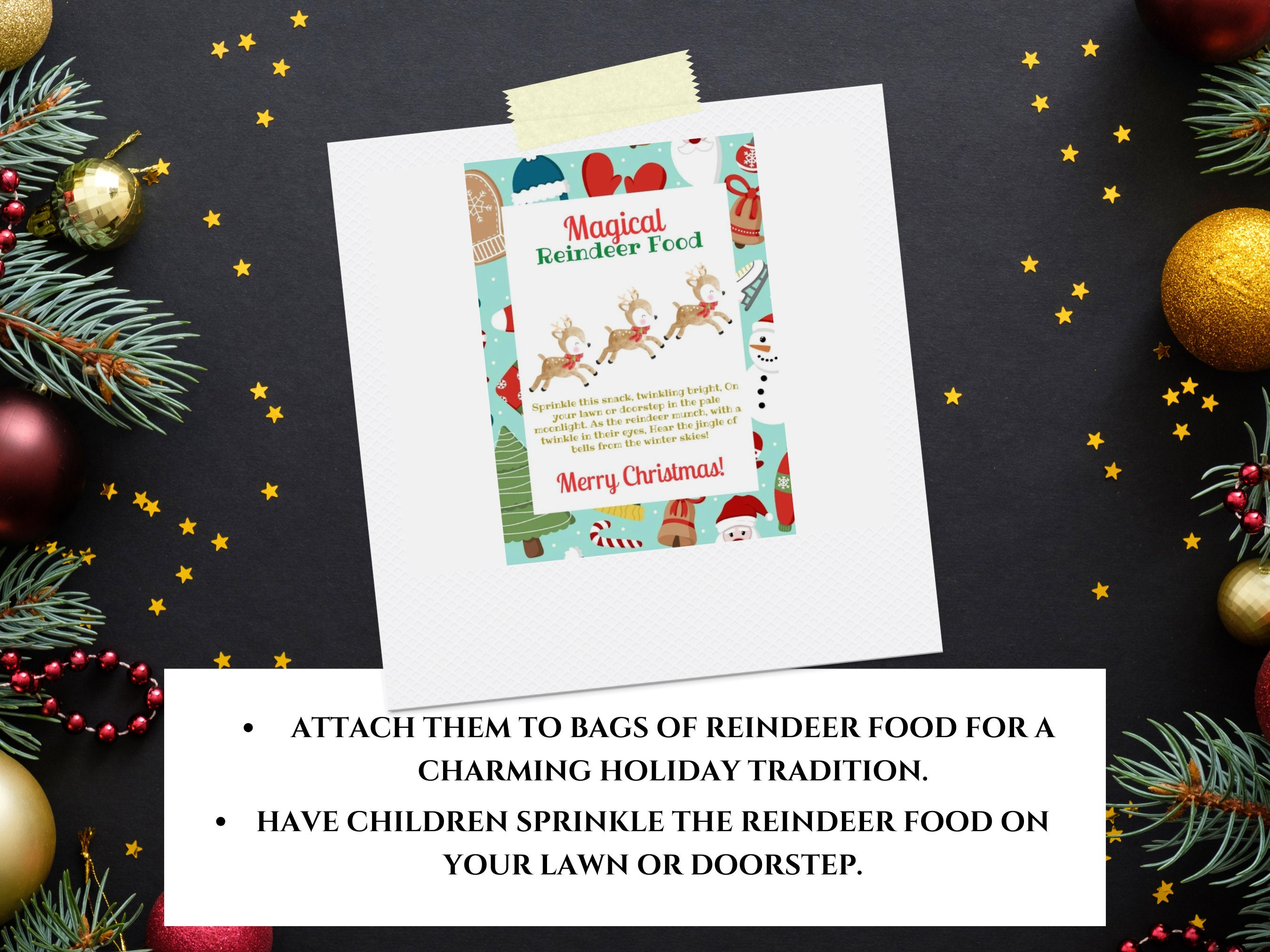 Magic Reindeer Food Tag Reindeer Food Labels Christmas Eve Tradition ...