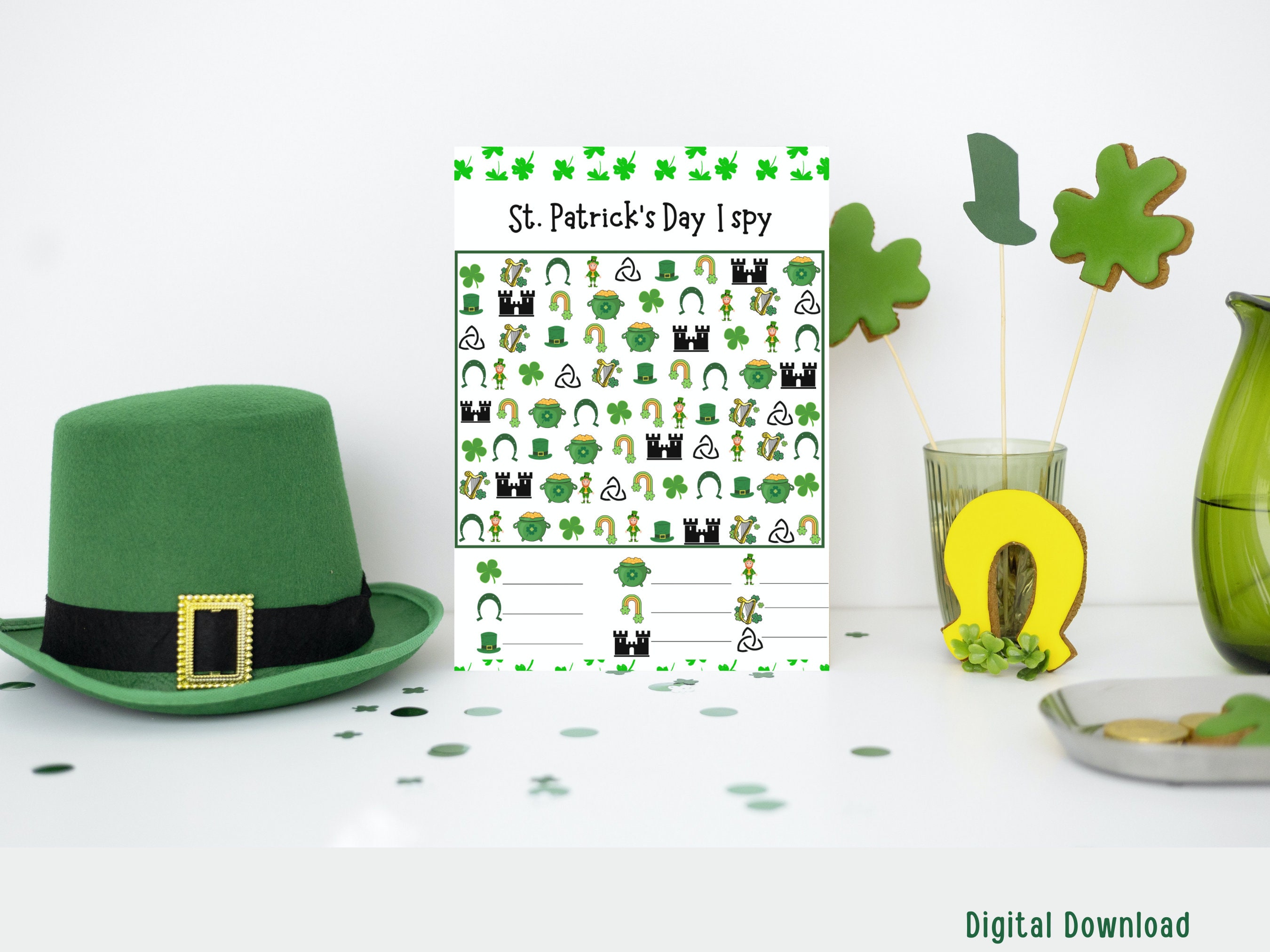 St. Patrick's Day Kids Activities Word Search, I Spy, Maze, Unscramble ...
