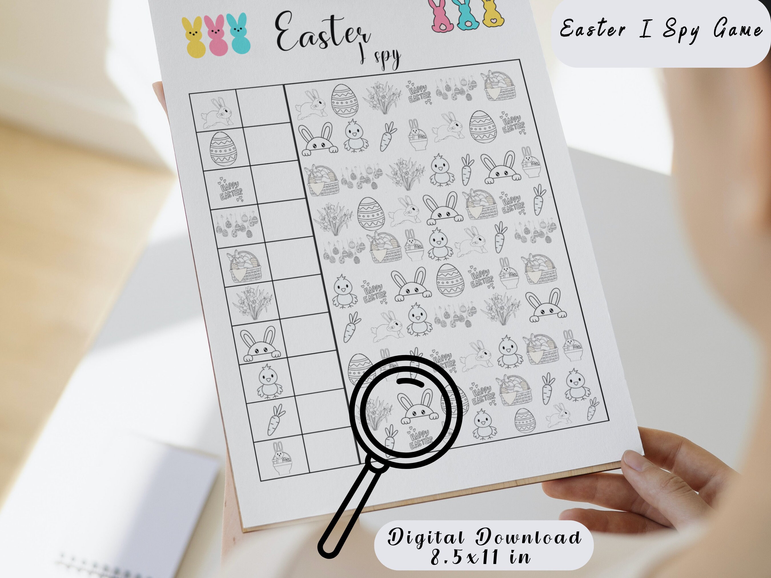 Printable I Spy Easter Activity Fun Look and Find Activity, Interactive ...