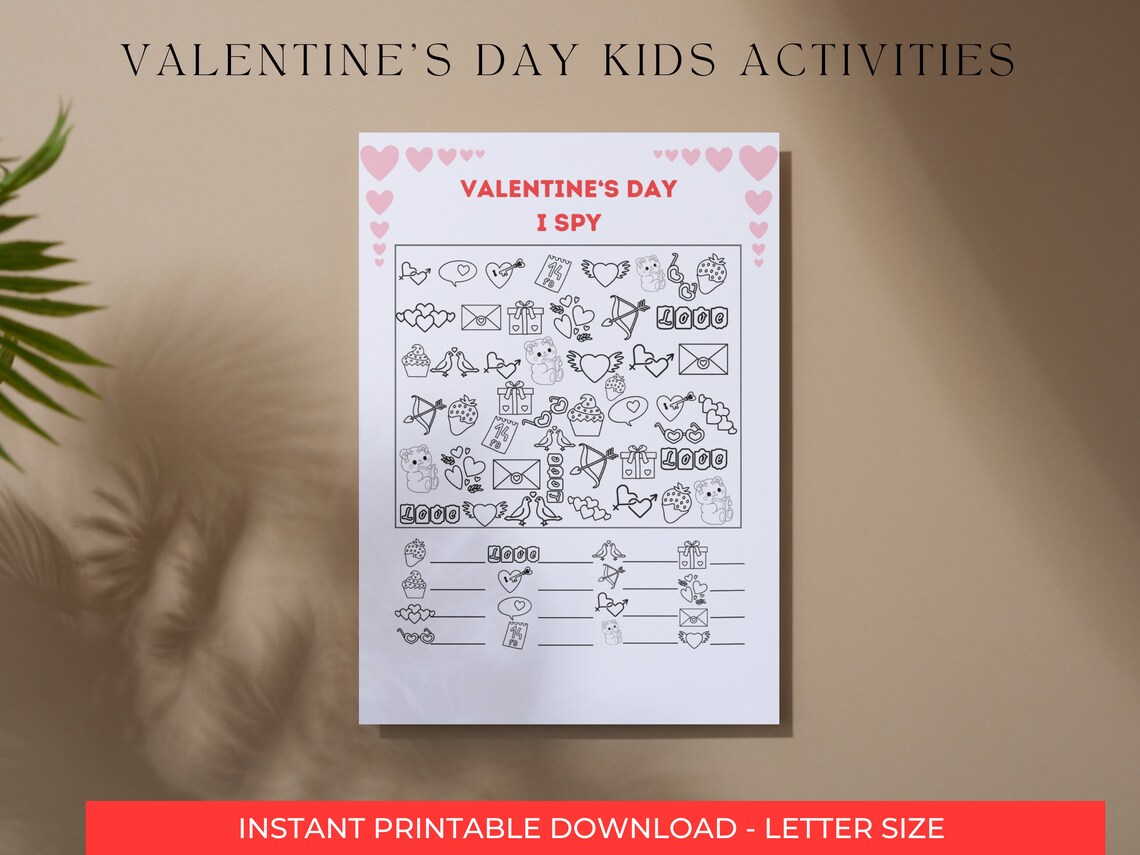 Printable Valentine's Day Activities for Kids: I Spy, Maze, Word Search ...