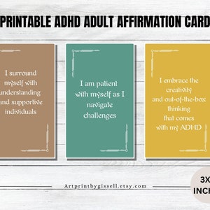 Printable Affirmation Cards Mindful Affirmation Cards for ADHD Adults ...