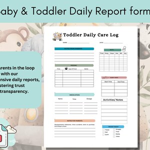 Childcare Daily Log Report Forms Baby and Toddler Activity Log - Etsy