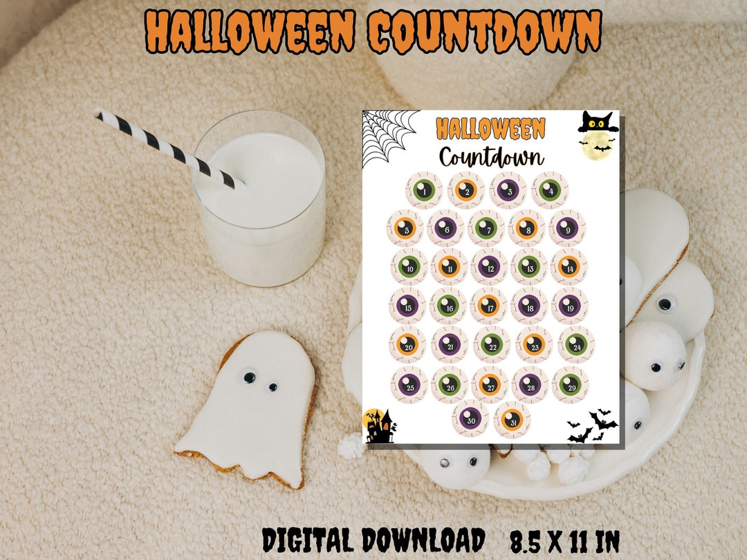 Halloween Wall Art Countdown Calendar - Printable Advent Fun for Kids ...