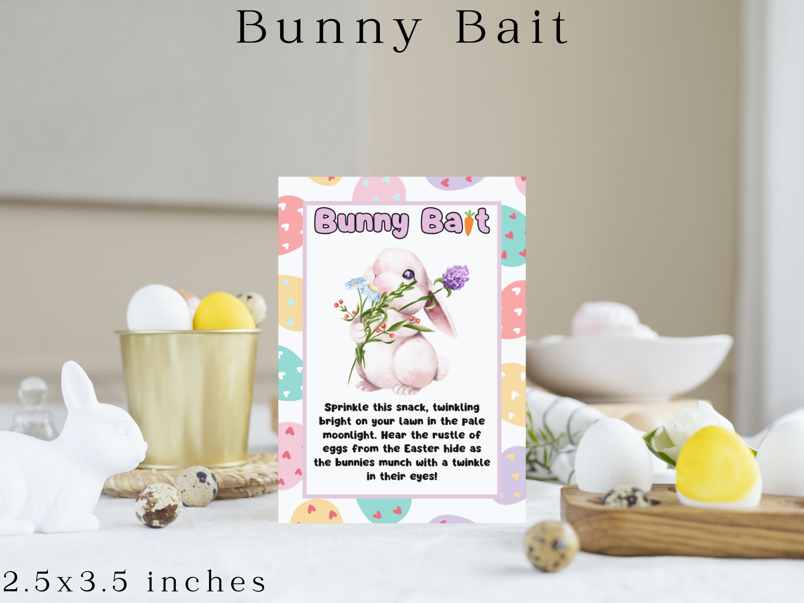 Printable Easter Bunny Bait Card Adorable Bunny Food Tag, Perfect for ...