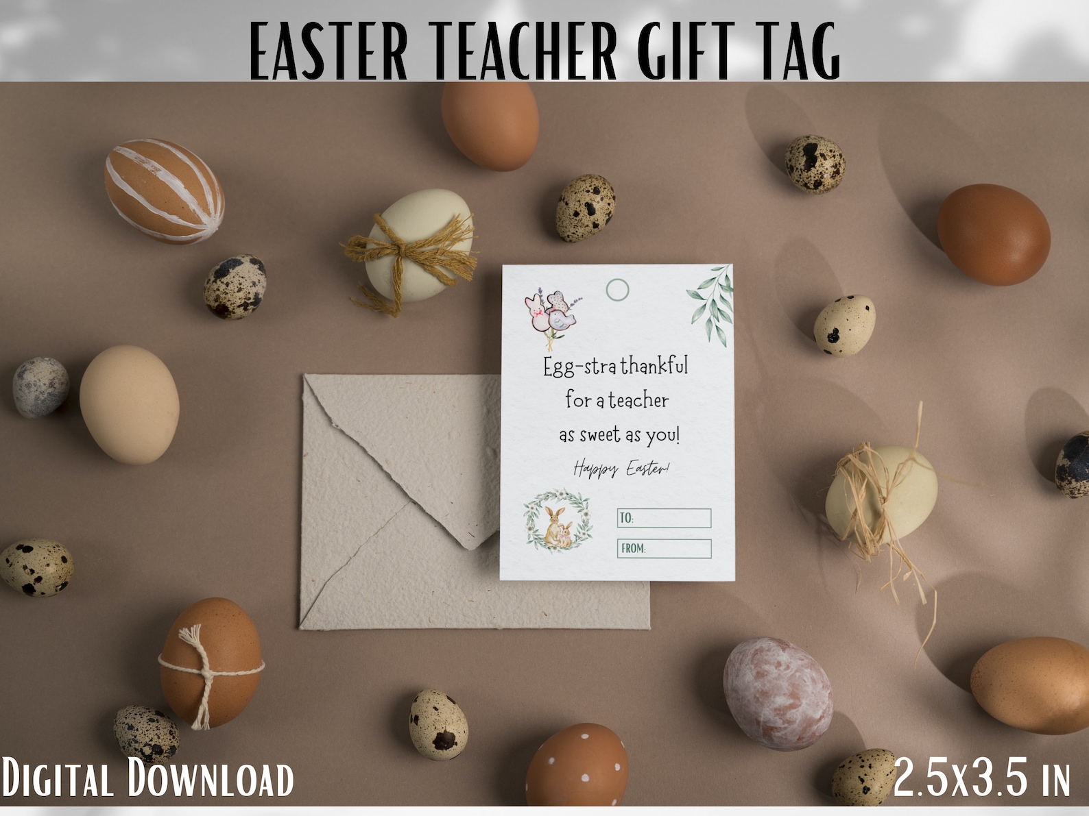 Easter Teacher Gift Tags, Bunny Favor Teacher Tags, Goodie Bag Tags ...