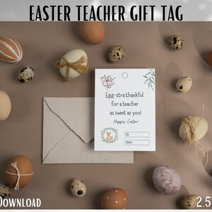 Easter Teacher Gift Tags, Bunny Favor Teacher Tags, Goodie Bag Tags ...