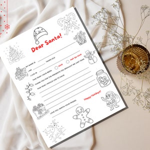 Dear Santa Letter Coloring Page Christmas Wish List Christmas Kids ...