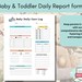 Childcare Daily Log Report Forms Baby and Toddler Activity Log - Etsy