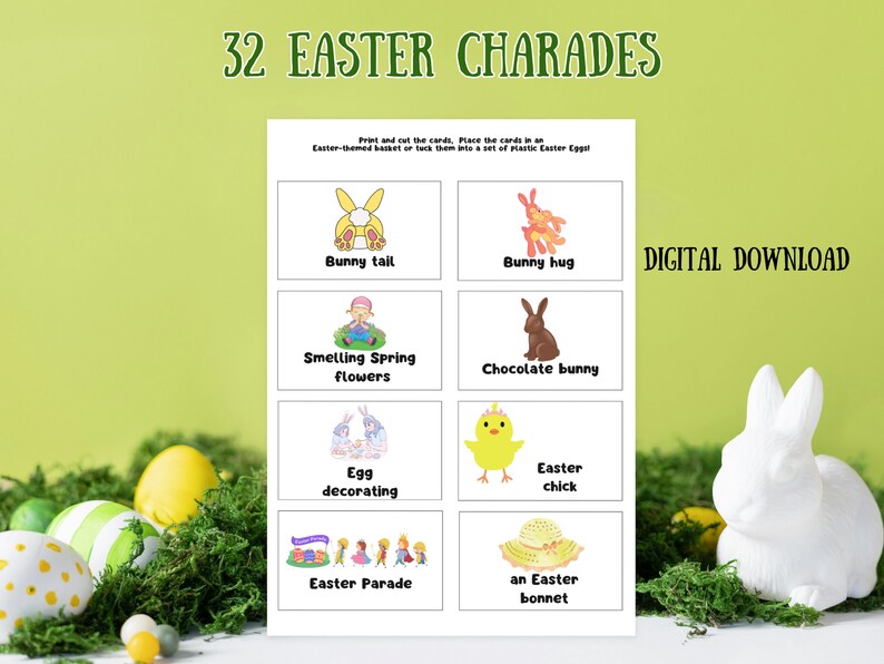 Easter Charades for Kids and Adults - Printable Family Game for ...