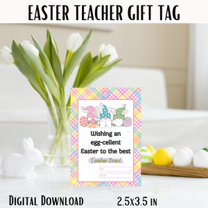 Easter Teacher Gift Tags, Bunny Favor Teacher Tags, Goodie Bag Tags ...