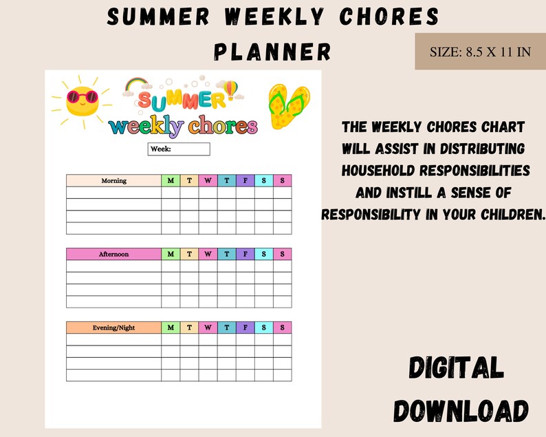 Summer Bucket List Planner Kids' Fun Activities Printable - Etsy