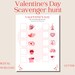 Printable Valentine's Scavenger Hunt, Kids Home Treasure Hunt Activity ...