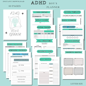 ADHD Planner for Kids Printable School Planner & Organizer/ Teens ADHD ...