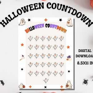 Halloween Countdown Printable, Halloween Advent Calendar Gift, Fall Decor Classroom Essential ...