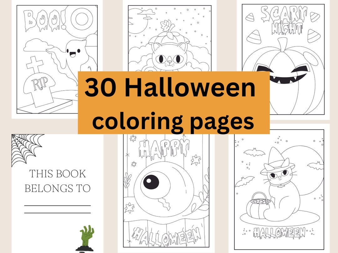 Halloween Coloring Pages for Kids Halloween Coloring Book - Etsy
