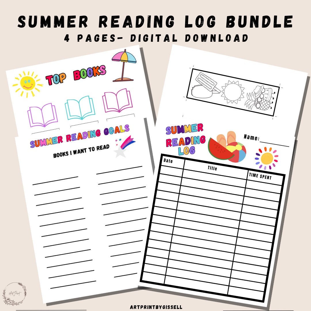 Summer Reading List Teens Kids Reading Log Coloring Bookmarks - Etsy