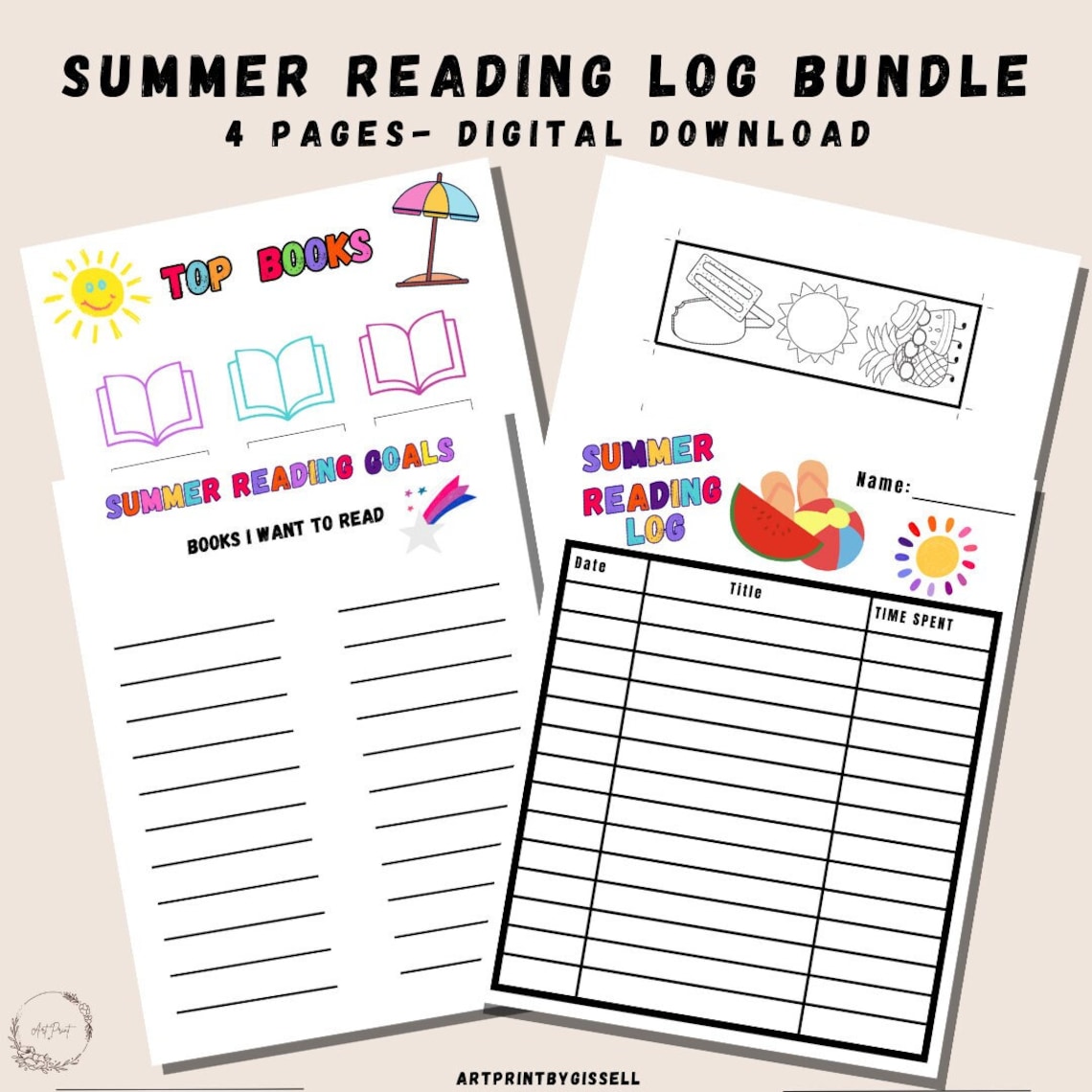 Summer Reading List Teens Kids Reading Log Coloring Bookmarks - Etsy