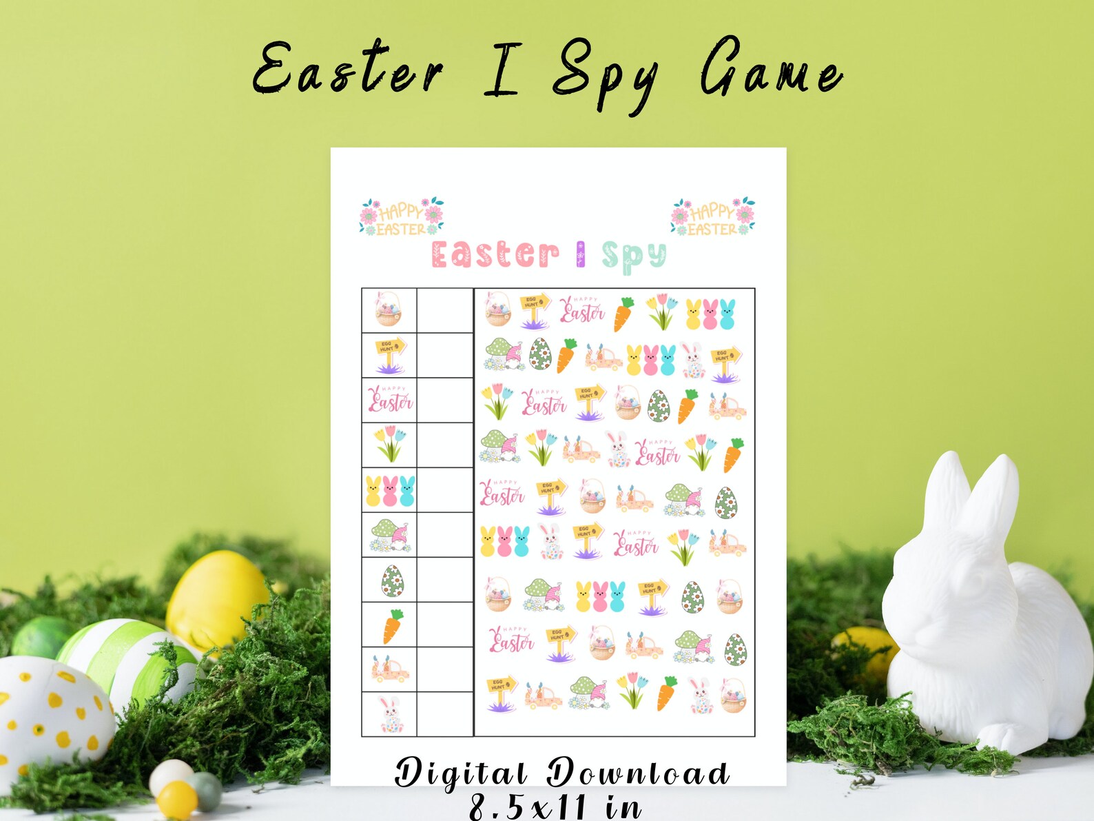 Printable I Spy Easter Activity Fun Look and Find Activity, Interactive ...