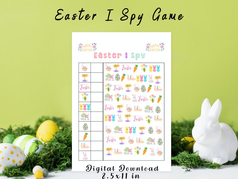 Printable I Spy Easter Activity Fun Look and Find Activity, Interactive ...