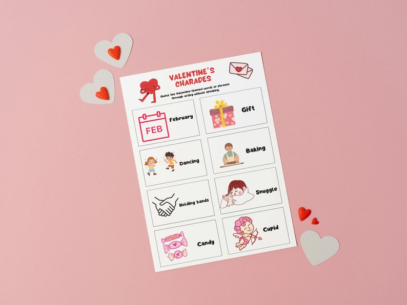 Valentine's Charades Game for Kids - Fun & Educational Holiday Party ...