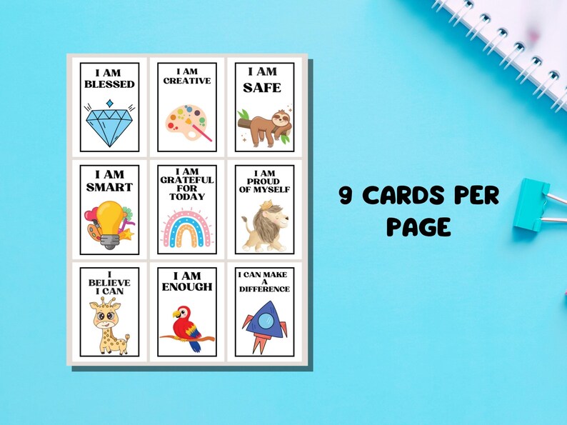 I Am Affirmations Cards Kids Daily Affirmations Flashcards Mindfulness ...