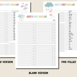 Baby First Food Planner Checklist Baby Food Diary Tracker Printable ...