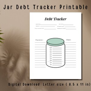 Debt Snowball Budgeting Payments Tracker - Debt Jar, Finance Expenses ...