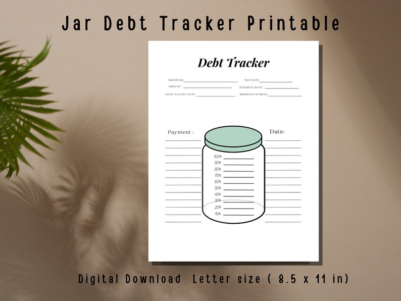 Debt Snowball Budgeting Payments Tracker - Debt Jar, Finance Expenses ...