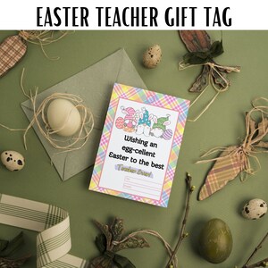 Easter Teacher Gift Tags, Bunny Favor Teacher Tags, Goodie Bag Tags ...