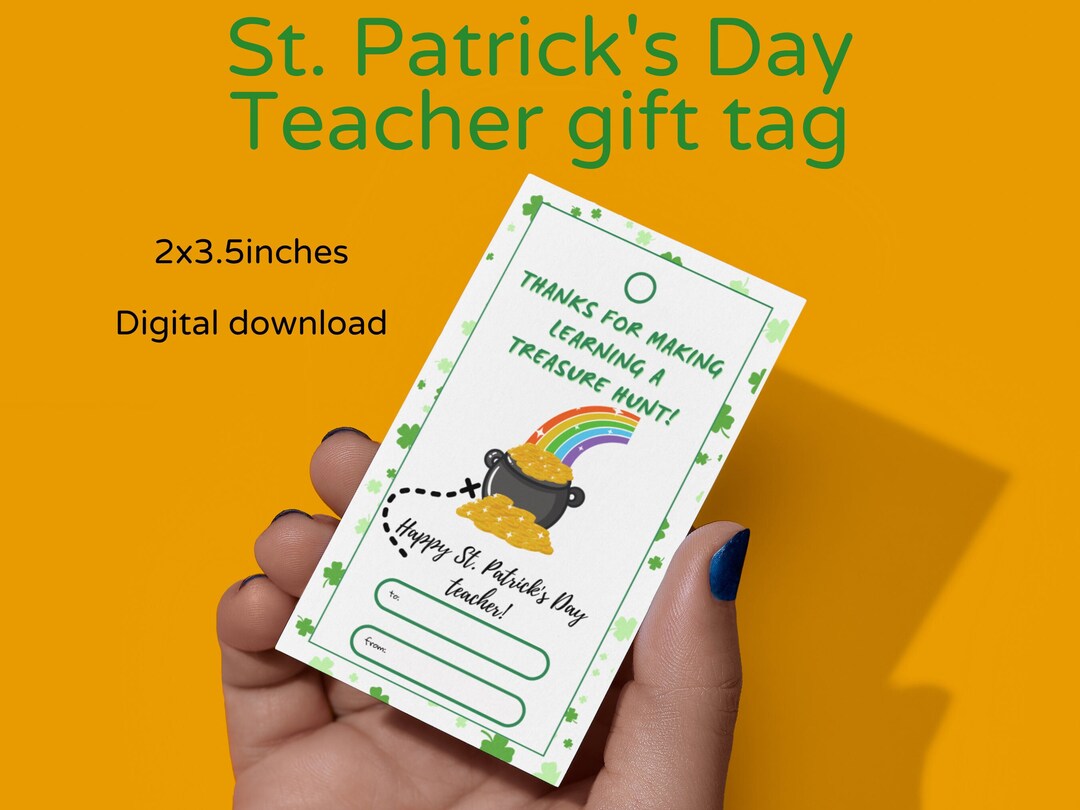 St. Patrick's Day Teacher Treasure Hunt Tag Classroom Gift Treat Label ...