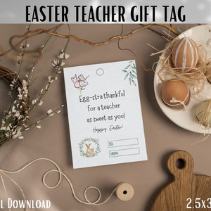 Easter Teacher Gift Tags, Bunny Favor Teacher Tags, Goodie Bag Tags ...
